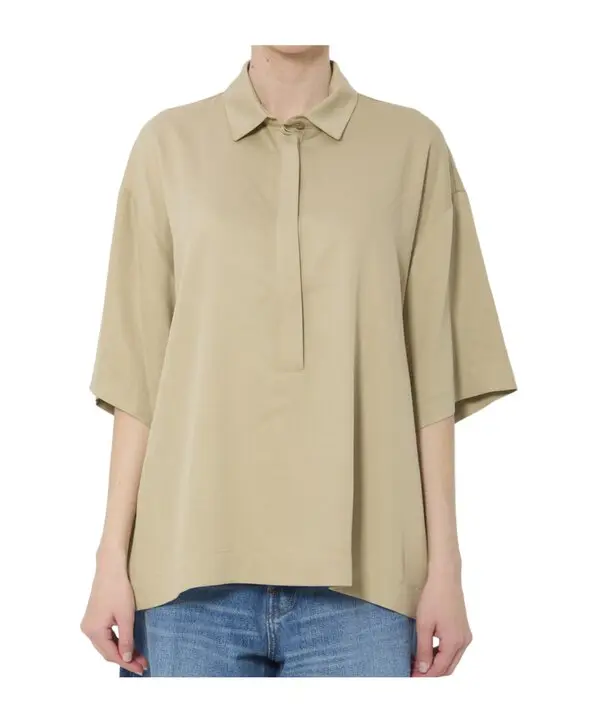 THE FRANKIE SHOP Eda Short-sleeve Polo Shirt - Nude