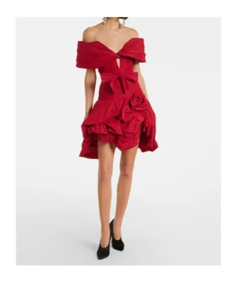 Magda Butrym Off-shoulder Sculptural Taffeta Minidress