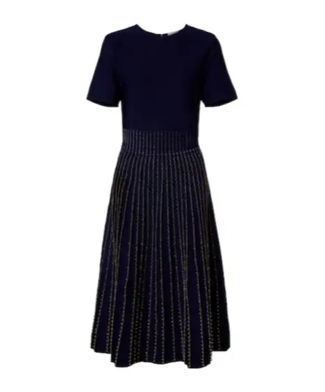 Carolina Herrera Beaded Knitted Pleated Midi Dress