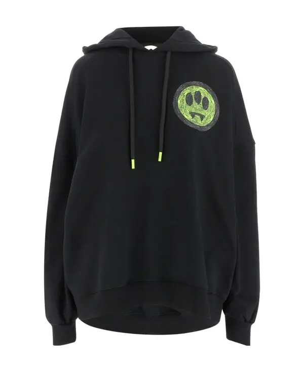 BARROW Logo Printed Drawstring Hoodie - Black