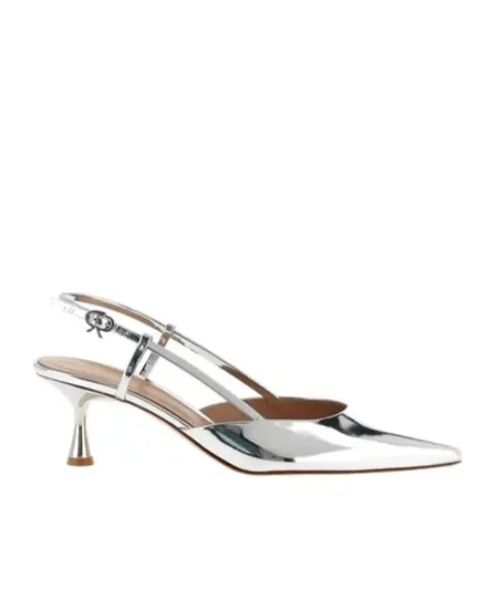 GIANVITO ROSSI Ascent Pointed-toe Slingback Pumps - Silver