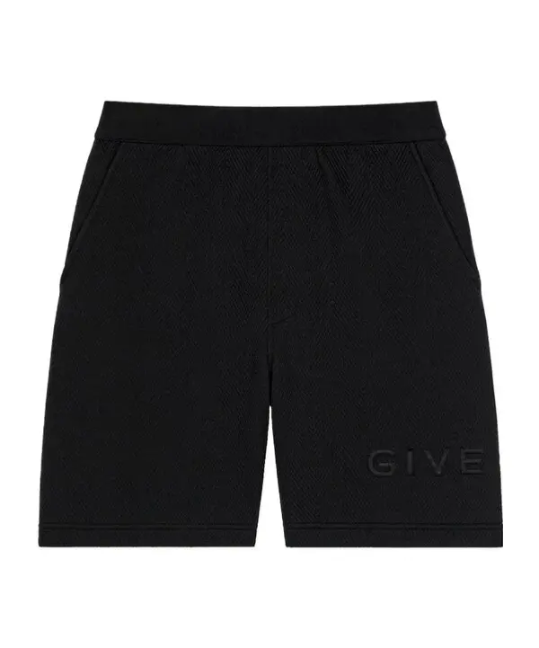 Givenchy Herringbone Bermuda Shorts With Jacquard - Black