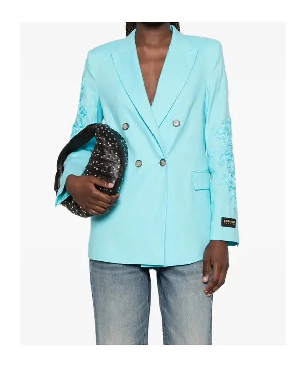 ERMANNO FIRENZE Embroidered Double-breasted Blazer