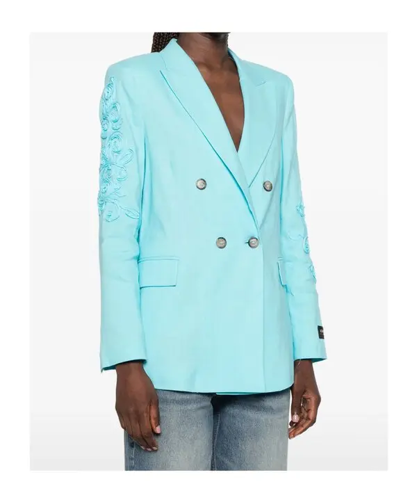 ERMANNO FIRENZE Embroidered Double-breasted Blazer