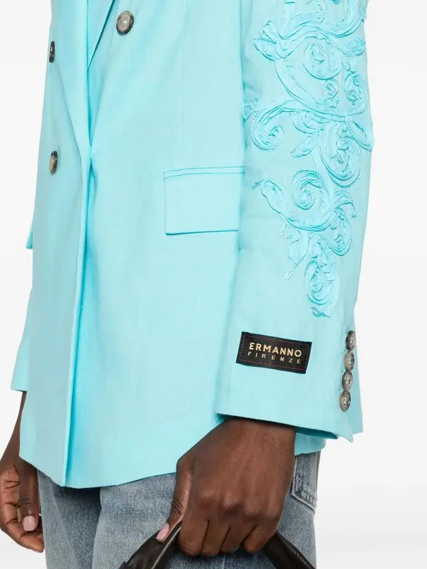 ERMANNO FIRENZE Embroidered Double-breasted Blazer