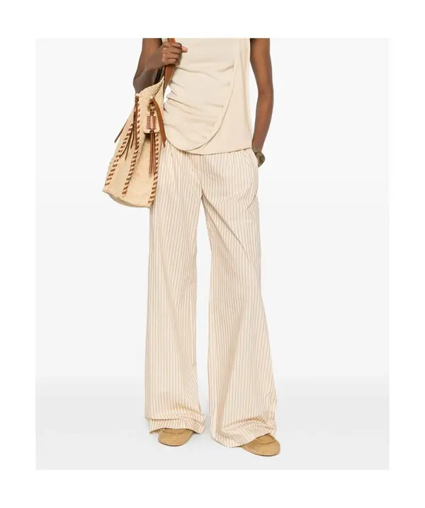 ERMANNO FIRENZE Striped Wide-leg Trousers