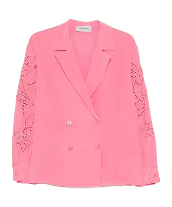ERMANNO FIRENZE Cutout Double-breasted Jacket - Pink