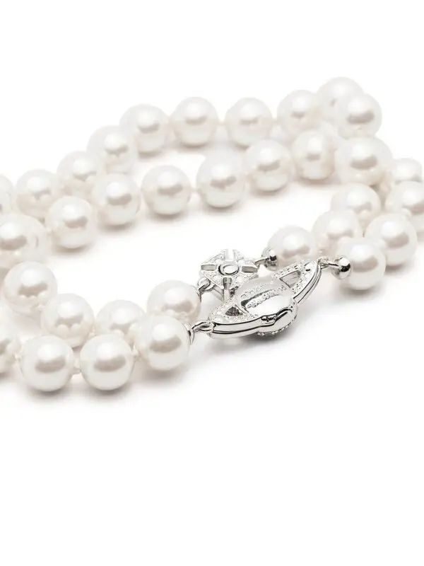 VIVIENNE WESTWOOD Graziella Pearl Bracelet - White