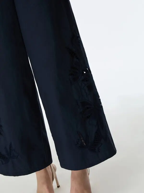 IBLUES Embroidered Cotton Trousers