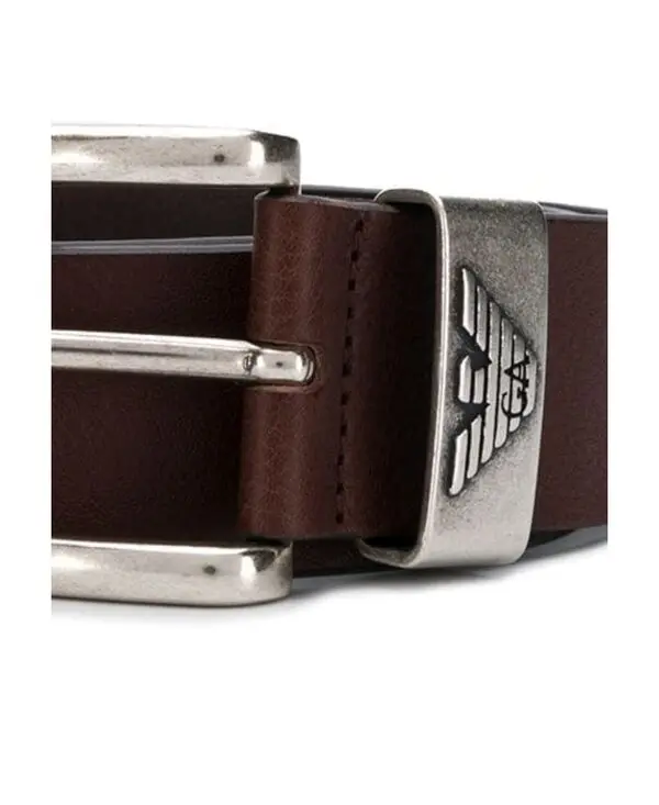 Emporio Armani Logo Detail Leather Belt