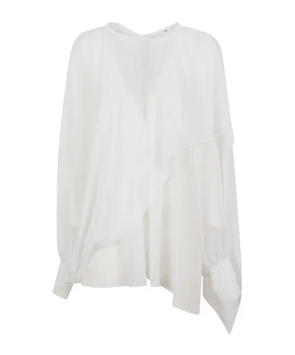 GIANLUCA CAPANNOLO Draped Long-sleeve Top - White