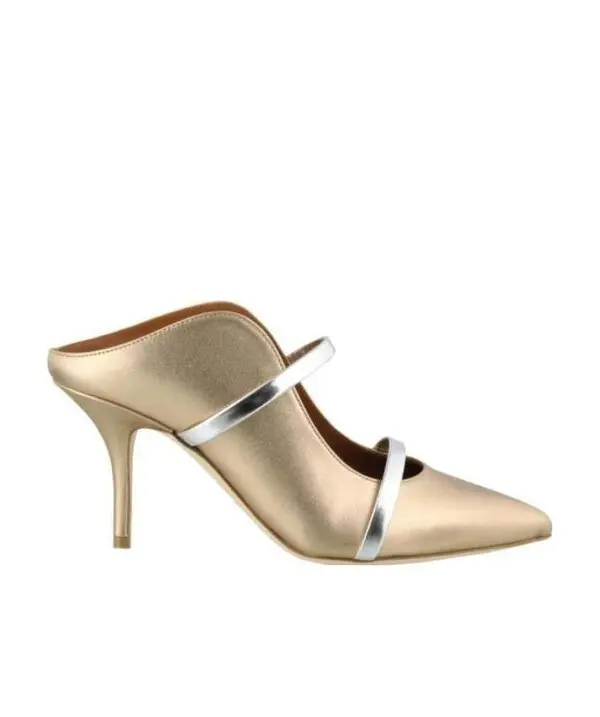 MALONE SOULIERS Metal Textured Muller High Heels