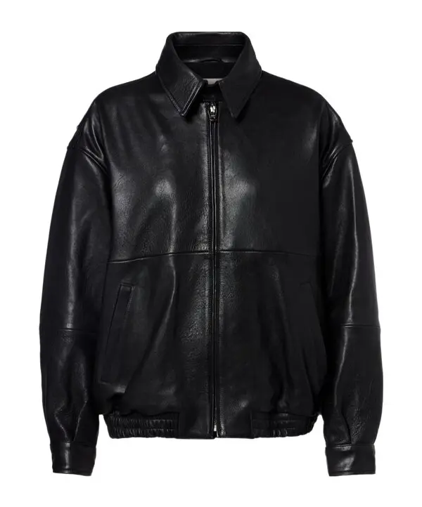 Nour Hammour Long-sleeved Leather Jacket