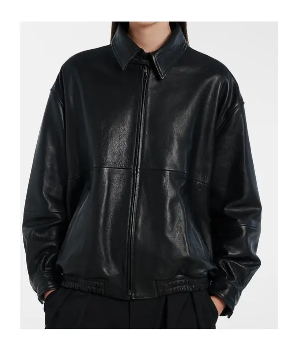 Nour Hammour Long-sleeved Leather Jacket