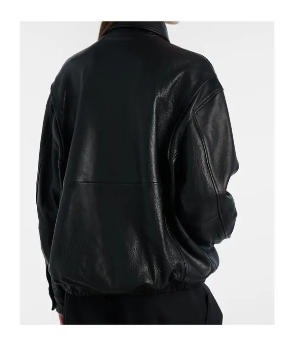 Nour Hammour Long-sleeved Leather Jacket