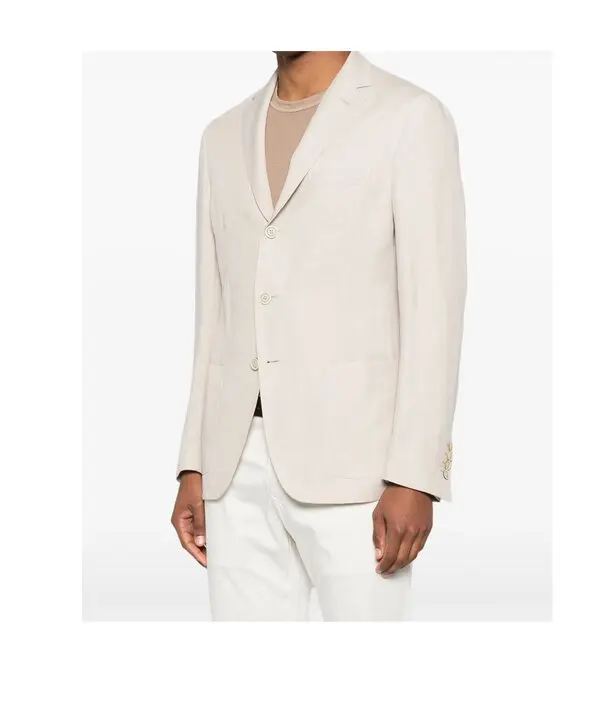 Eleventy Linen Patch-pocket Blazer