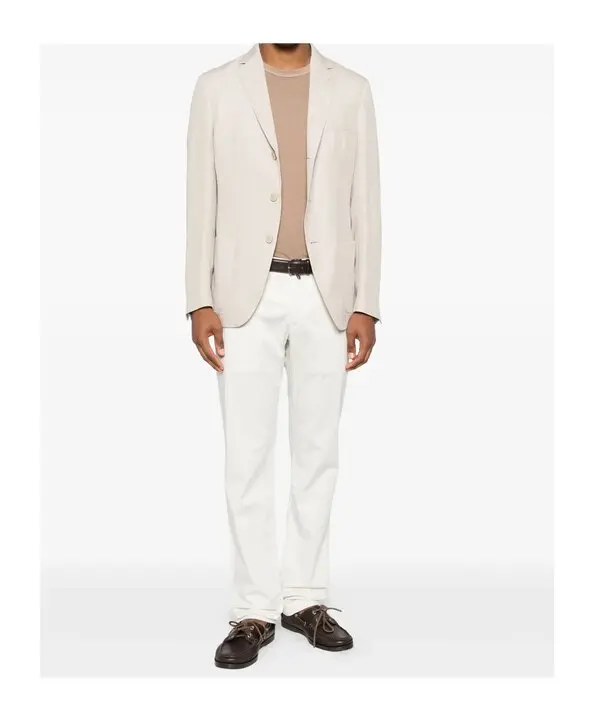 Eleventy Linen Patch-pocket Blazer