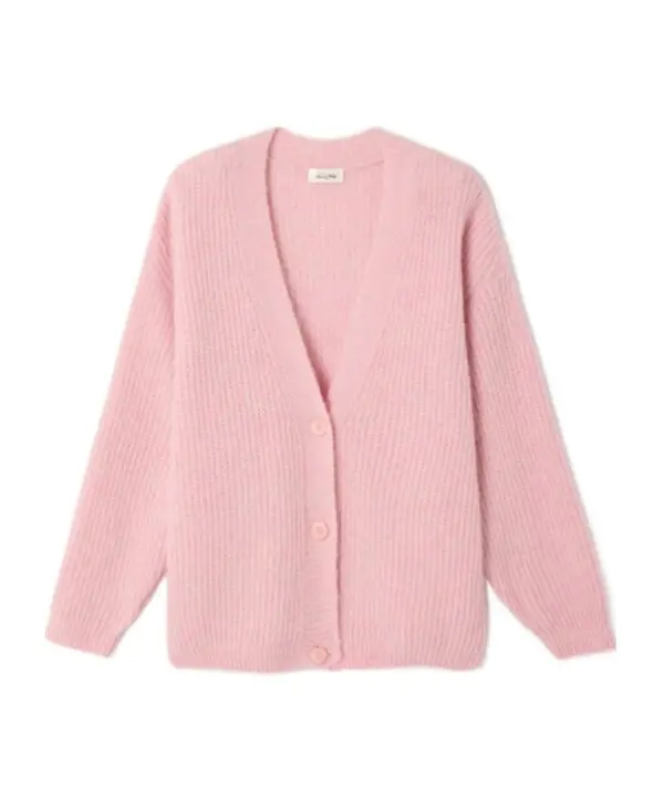American Vintage V-neck Long-sleeved Cardigan - Barbeapapachine
