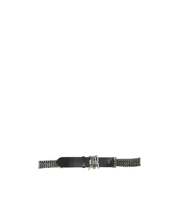 R13 Chain-detail Leather Belt