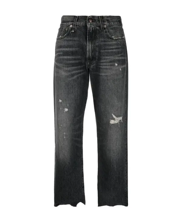 R13 Distressed Jeans With Multi-pocket Design
