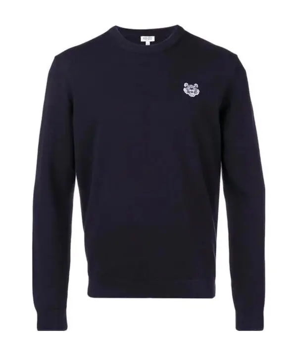 Kenzo Hutou Embroidered Cotton Blended Sweater - Purple
