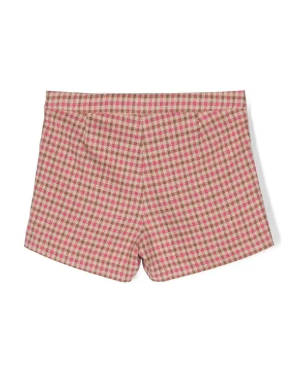 IL GUFO Checked Fringe Detailing Short