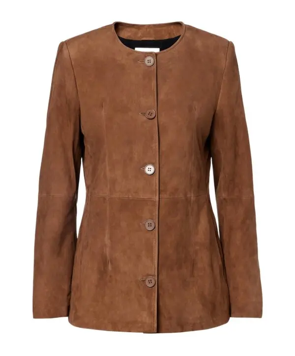 Nour Hammour Long-sleeved Leather Jacket