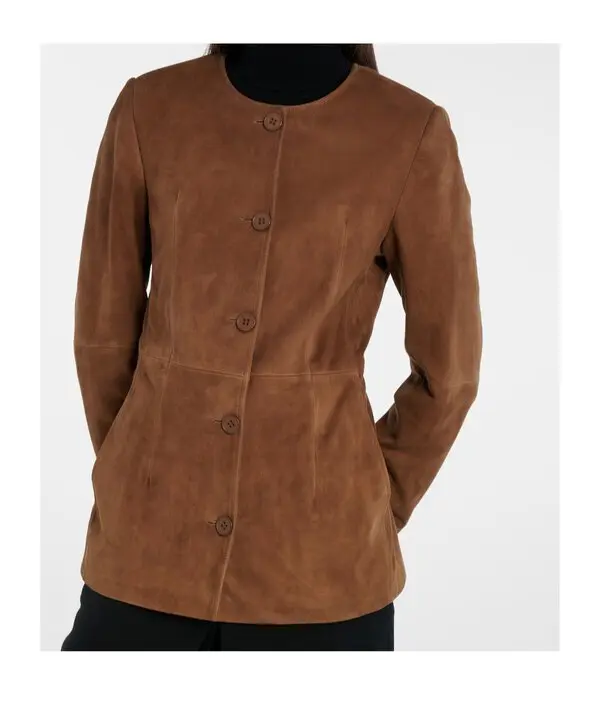 Nour Hammour Long-sleeved Leather Jacket