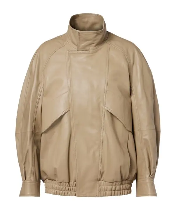 Nour Hammour Long-sleeved Leather Jacket