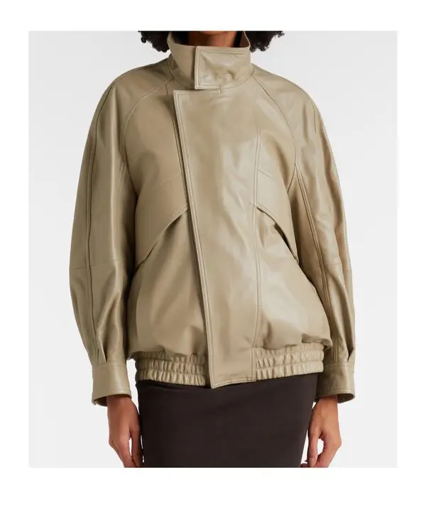 Nour Hammour Long-sleeved Leather Jacket