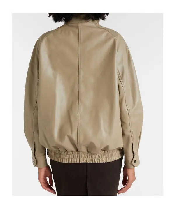 Nour Hammour Long-sleeved Leather Jacket