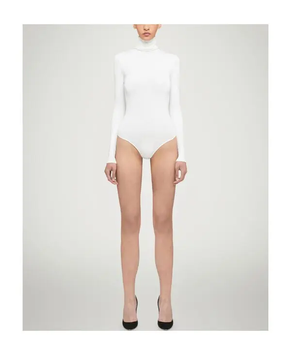 Wolford Colorado High-neck Long-sleeve Bodysuit - White