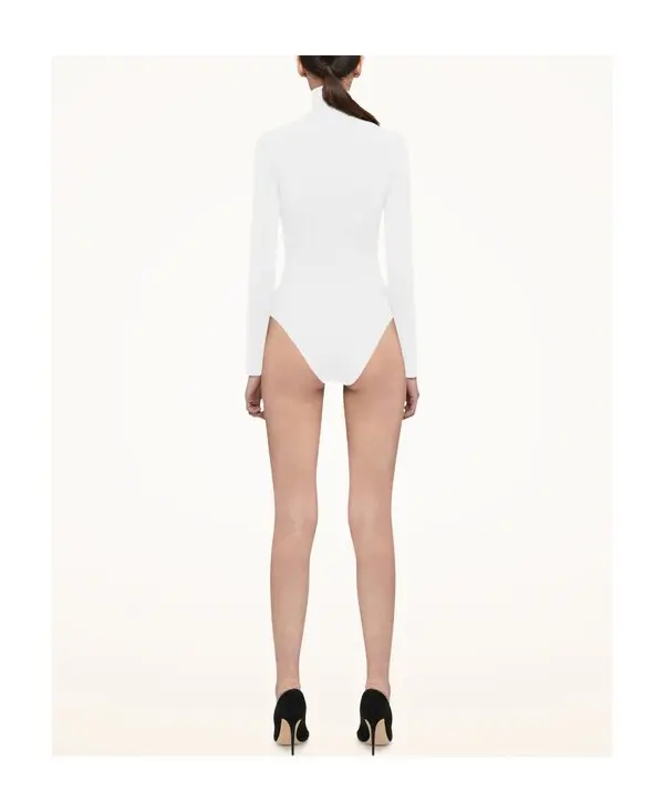 Wolford Colorado High-neck Long-sleeve Bodysuit - White