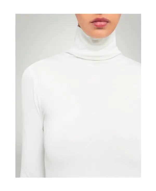 Wolford Colorado High-neck Long-sleeve Bodysuit - White