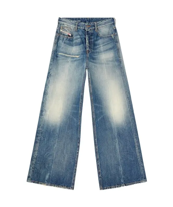 DIESEL® 1996 D-sire Wide-leg Distressed Jeans - Medium Blue