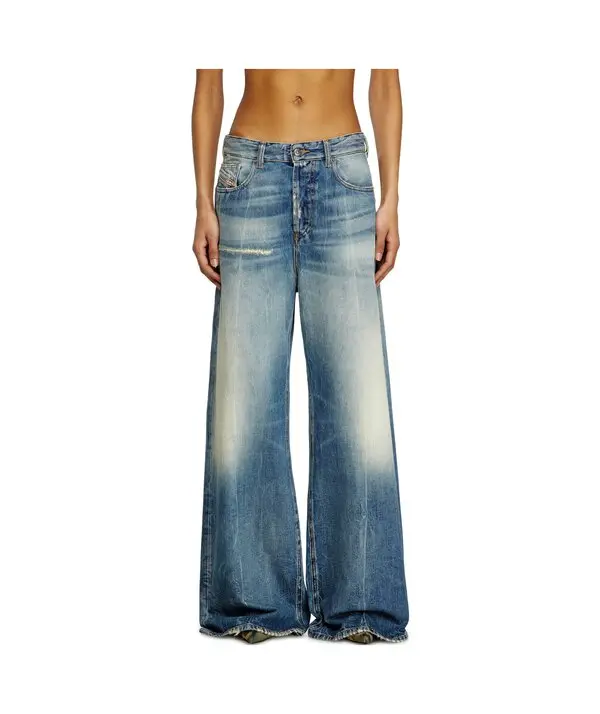 DIESEL® 1996 D-sire Wide-leg Distressed Jeans - Medium Blue