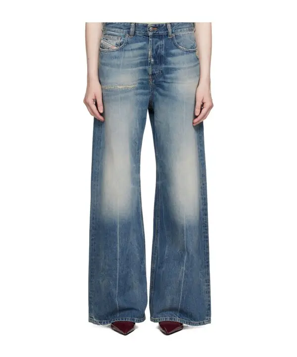 DIESEL® 1996 D-sire Wide-leg Distressed Jeans - Medium Blue