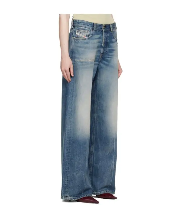 DIESEL® 1996 D-sire Wide-leg Distressed Jeans - Medium Blue