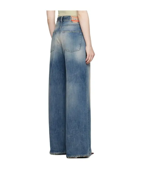 DIESEL® 1996 D-sire Wide-leg Distressed Jeans - Medium Blue