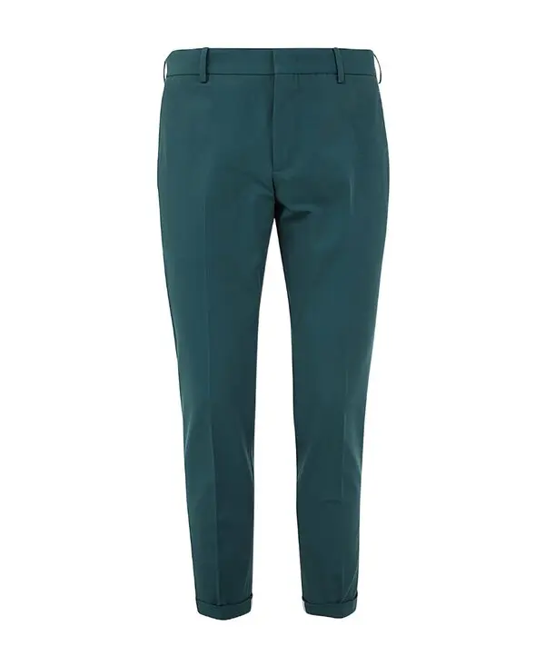 PT TORINO Contrasting-cuff Straight-leg Trousers - Blue