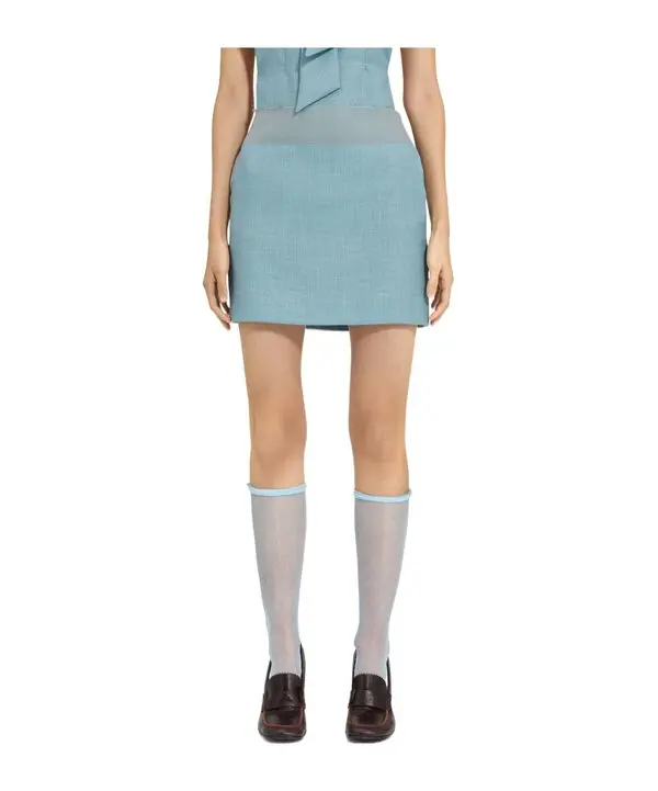 MAISON MARGIELA Raw-edge Mini Skirt - Blue