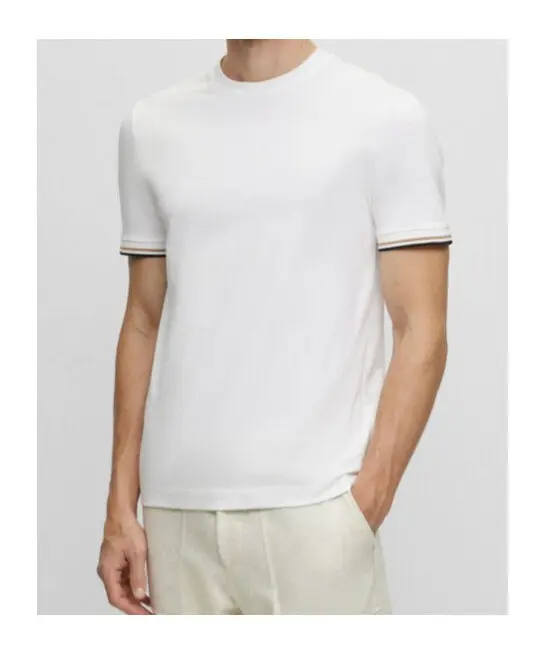 Hugo Boss Stripe-trim Crewneck T-shirt