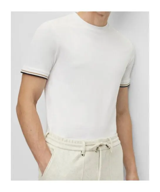 Hugo Boss Stripe-trim Crewneck T-shirt