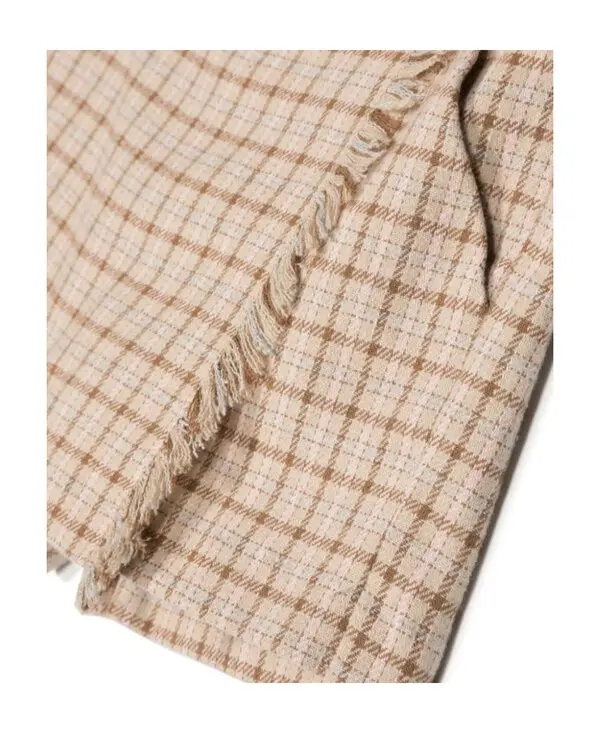 IL GUFO Checked Fringe Detail Short