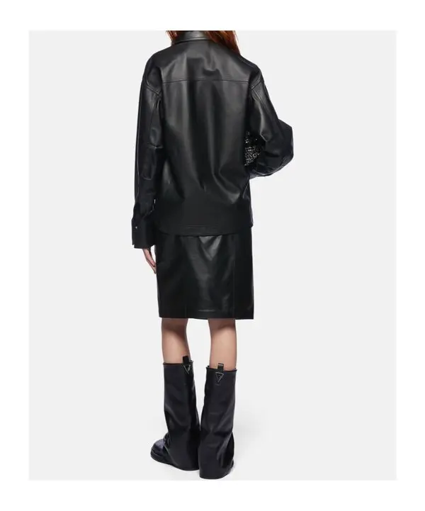 Attico Long-sleeved Leather Shirt