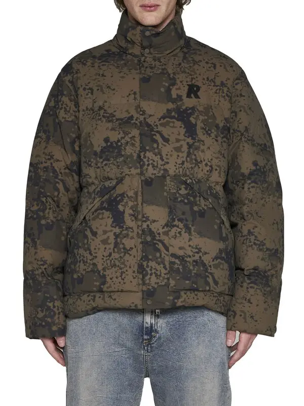 REPRESENT Camouflage Printed High-neck Puffer Jacket