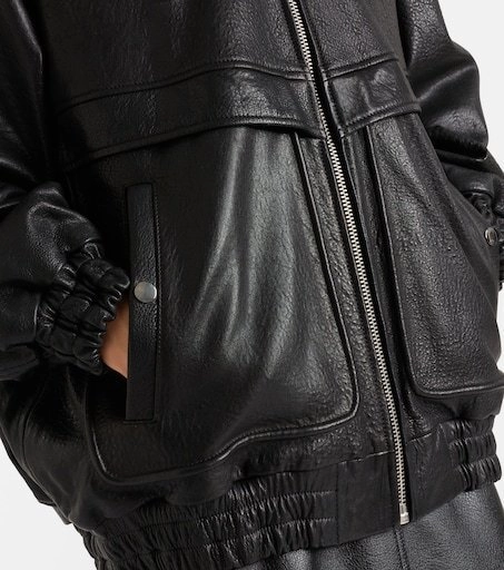 Nour Hammour Long-sleeved Leather Jacket - Black