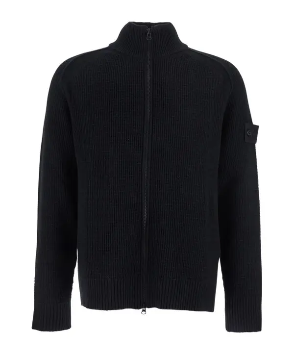 Stone Island Logo Patch Zip-up Cardigan