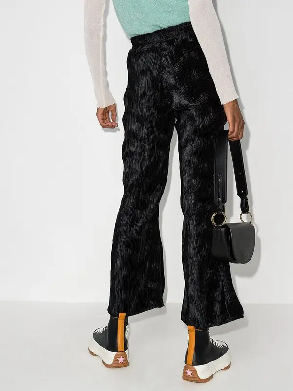 GANNI Plissé Flared Trousers