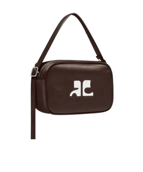 COURREGES Courrèges Reedition Logo Patch Zip-up Shoulder Bag